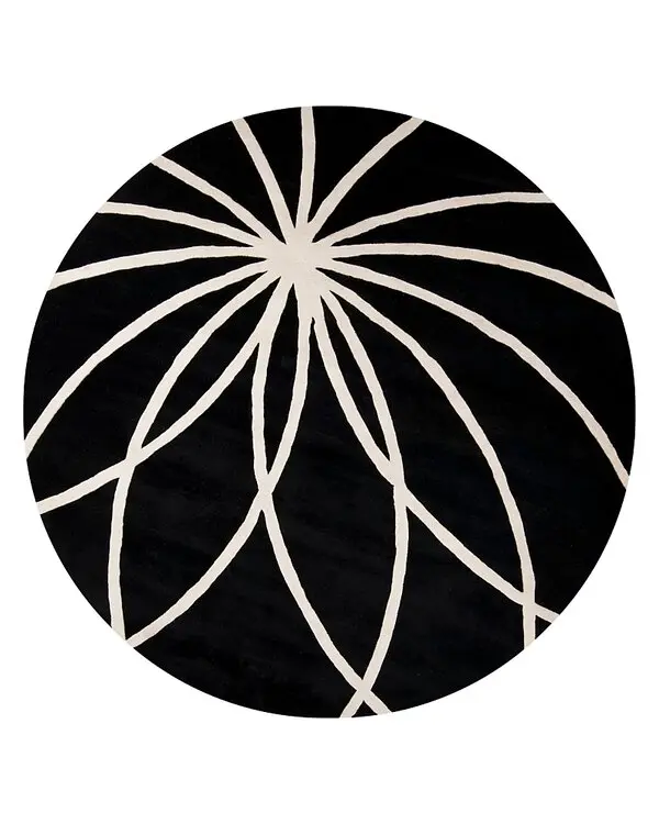 LIVABLISS Forum Fm-7072 Round Area Rug, 8' X 8 - Black