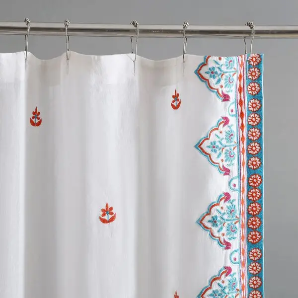 JOHN ROBSHAW Sheetal Shower Curtain - Turquoise