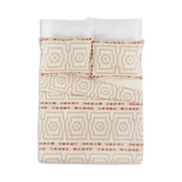 JUNGALOW Justina Blakeney Hypnotic Quilt Set, King - Cream