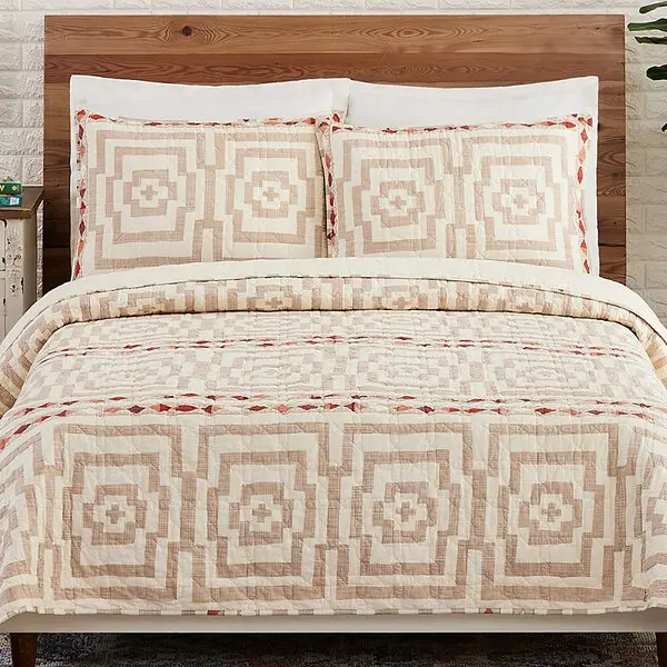 JUNGALOW Justina Blakeney Hypnotic Quilt Set, King - Cream