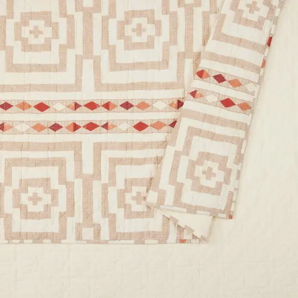 JUNGALOW Justina Blakeney Hypnotic Quilt Set, King - Cream