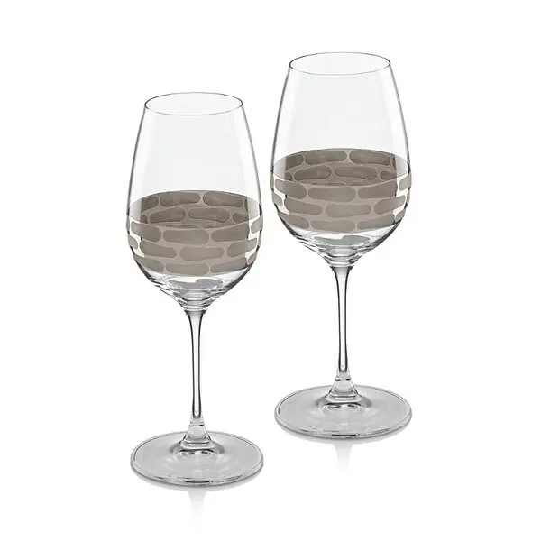 MICHAEL WAINWRIGHT Truro White Wine Glass Set Of 2 - Clear/platinum