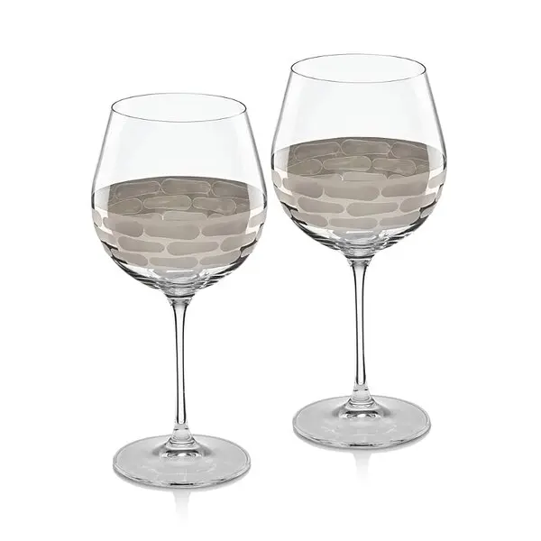 MICHAEL WAINWRIGHT Truro Red Wine Glass Set Of 2 - Clear/platinum