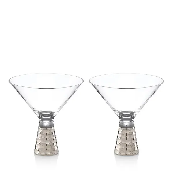 MICHAEL WAINWRIGHT Truro Martini Glasses Set Of 2 - Clear/platinum