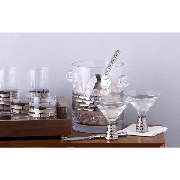 MICHAEL WAINWRIGHT Truro Martini Glasses Set Of 2 - Clear/platinum