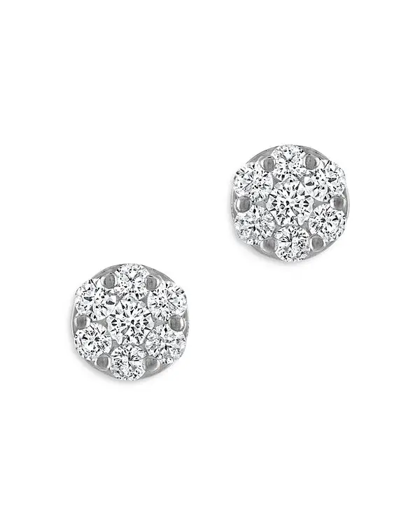 Bloomingdale'S Diamond Cluster Stud Earrings - White