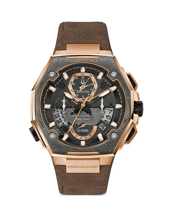 Bulova Precisionist Chronograph, 45mm - Black/brown