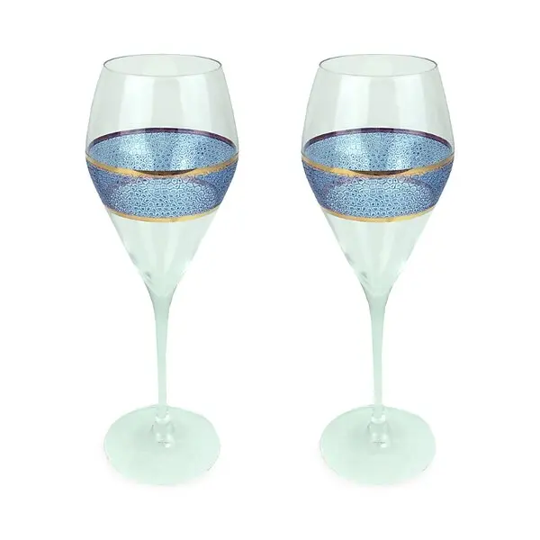 MICHAEL WAINWRIGHT Set Of 2 Panthera Glass Prosecco Glasses - Indigo