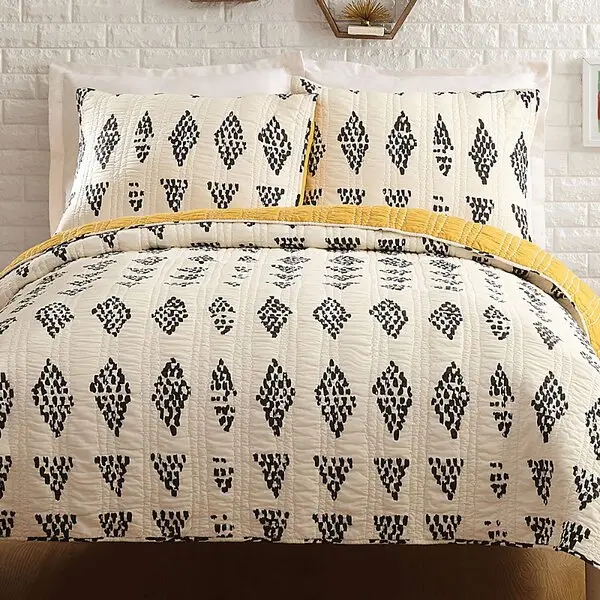 JUNGALOW Justina Blakeney Prosperity Quilt Set, King - White