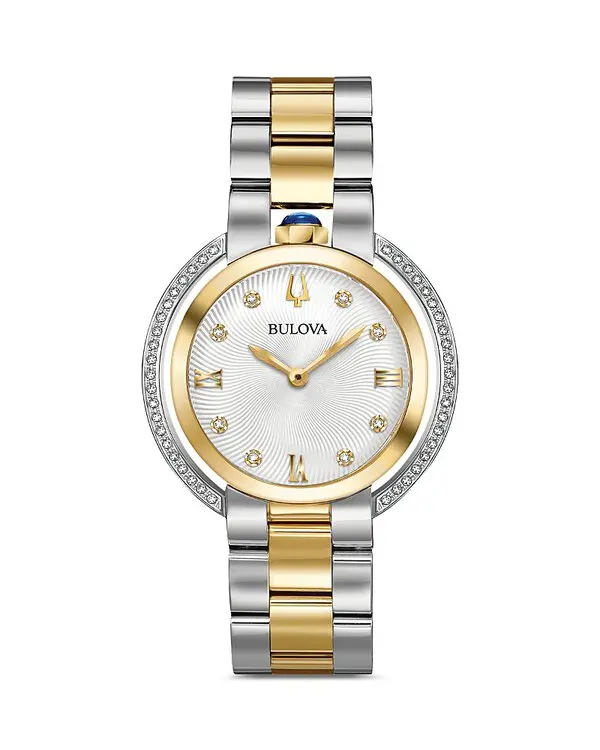 Bulova Rubaiyat 35mm Watch - White/two Tone