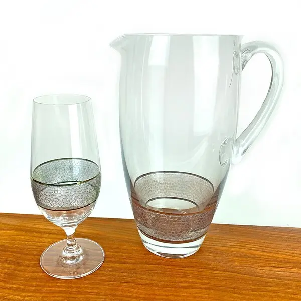 MICHAEL WAINWRIGHT Panthera Glass Pitcher - Platinum/white