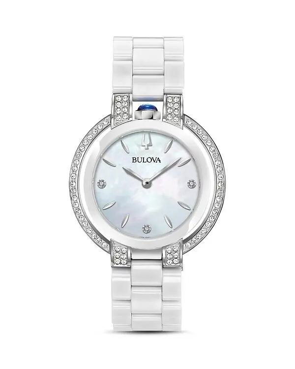 Bulova Rubaiyat Diamond Watch, 35mm - White