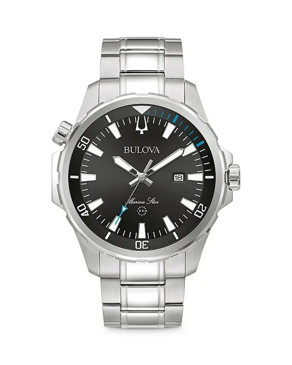 Bulova Marine Star 43mm Watch - Black/silver