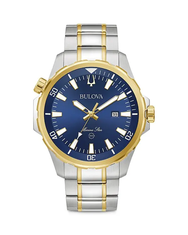 Bulova Marine Star Watch, 43mm - Blue/gold