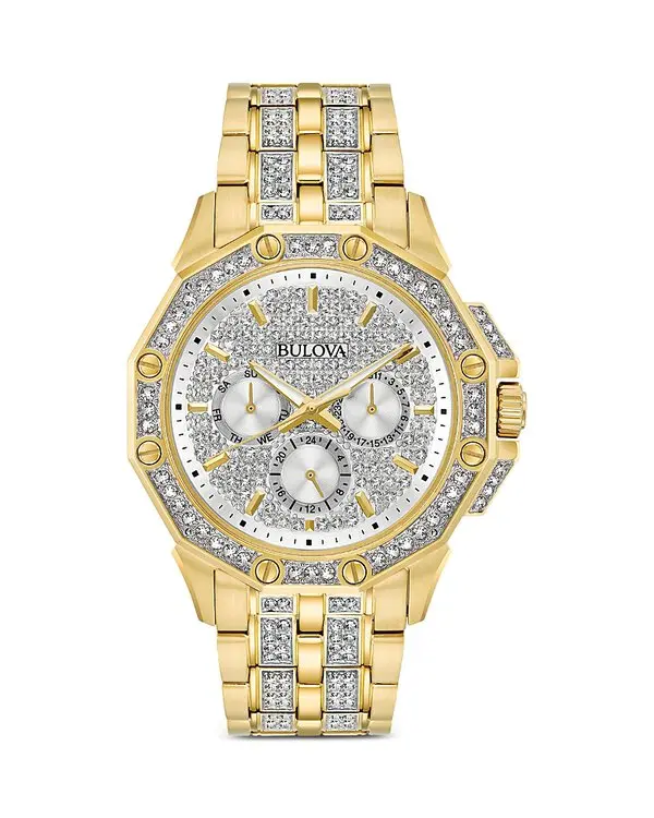Bulova Crystal 42mm Watch - White/gold