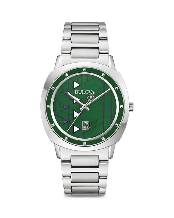 Bulova Frank Lloyd Wright Hollyhock House Watch - Green/silver
