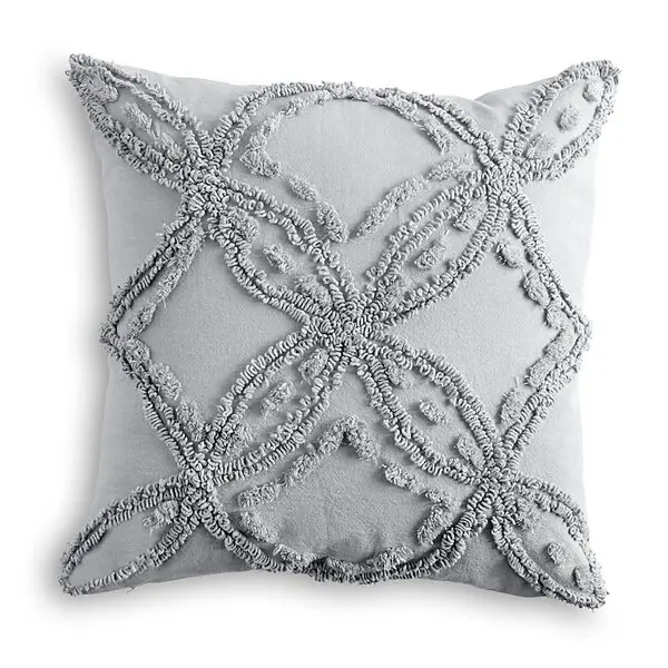 PERI HOME Metallic Chenille Decorative Pillow, 18 X 18 - Gray