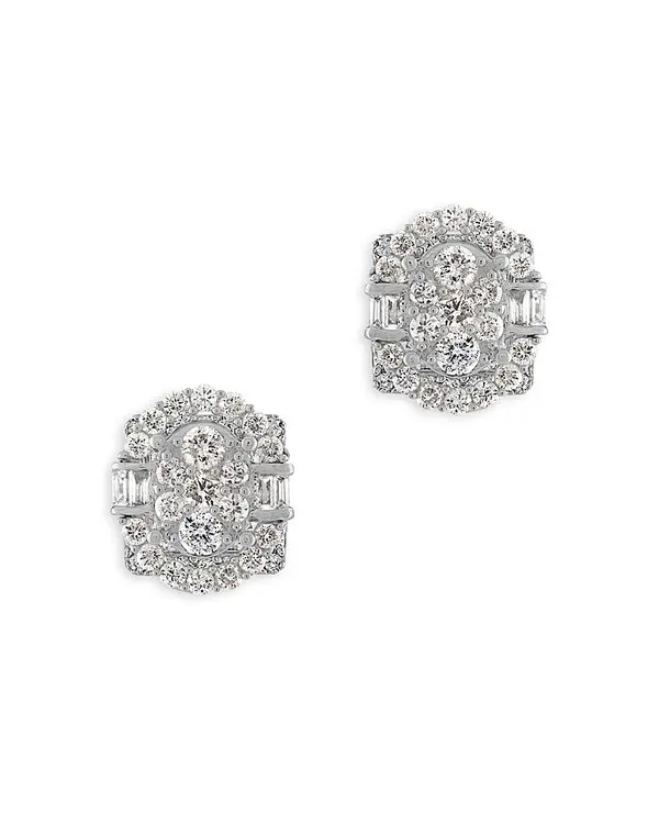 Bloomingdale'S Diamond Cluster Stud Earrings 1.0 Ct. T.w - White
