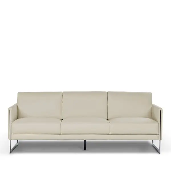 GIUSEPPE NICOLETTI Coco 81 Leather 3 Seat Sofa - Bull White/titanium