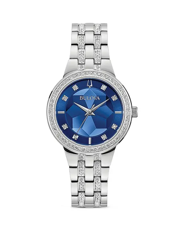 Bulova Crystal Watch - Blue/silver