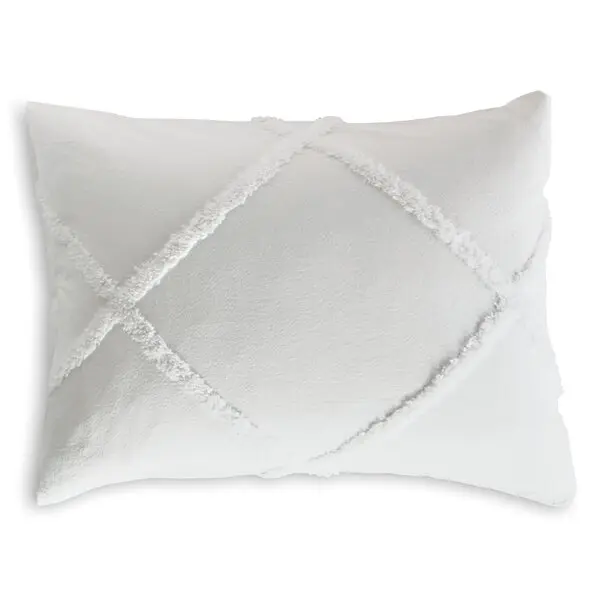 PERI HOME Chenille Lattice Standard Sham - White