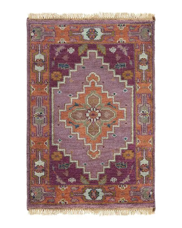 SURYA Zeus Area Rug, 2' X 3 - Eggplant/rust/lime