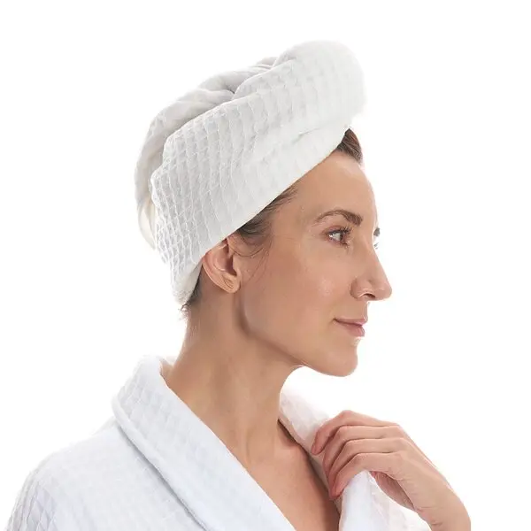 UCHINO Waffle Twist Hair Towel - White