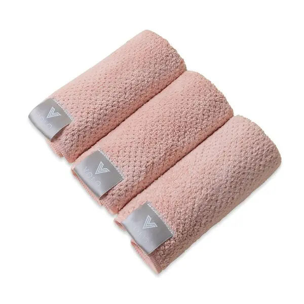 VOLO BEAUTY 3-pc. Face Towels With Reusable Tote - Cloud Pink