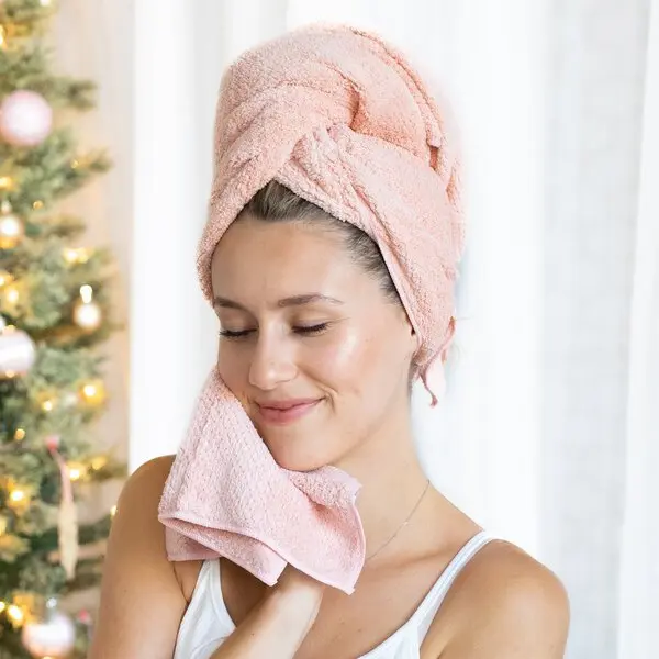 VOLO BEAUTY 3-pc. Face Towels With Reusable Tote - Cloud Pink