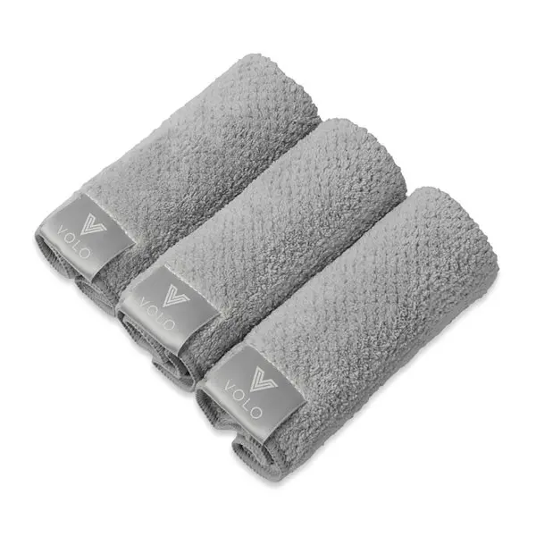VOLO BEAUTY 3-pc. Face Towels With Reusable Tote - Luna Gray