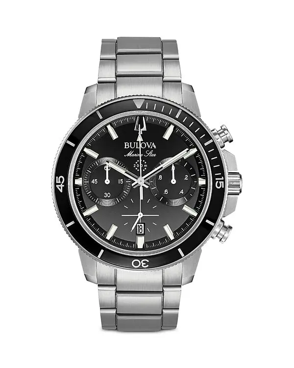 Bulova Marine Star Chronograph, 45mm - Black/silver