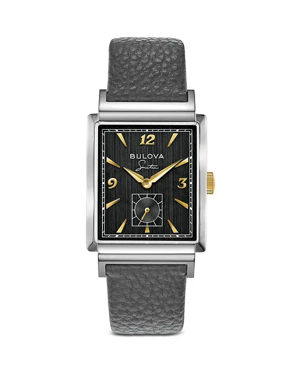 Bulova Frank Sinatra Rectangular Strap Watch - Black
