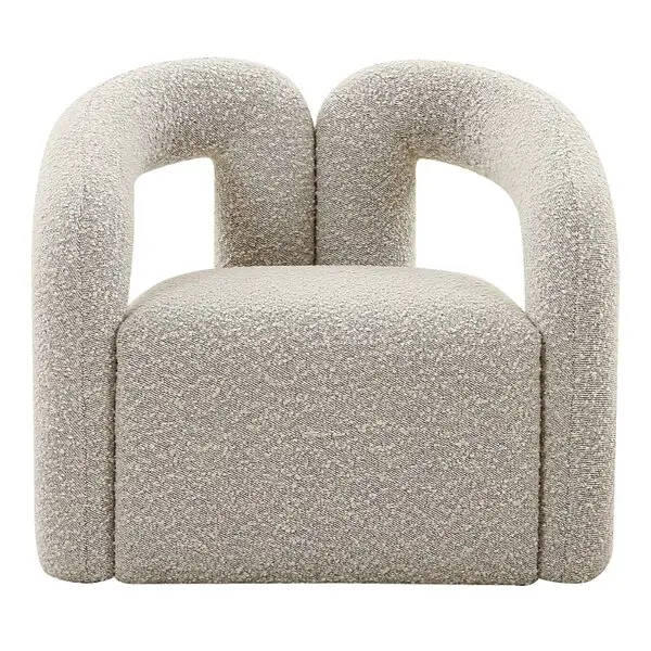 TOV FURNITURE Jenn Speckled Boucle Accent Chair - Grey