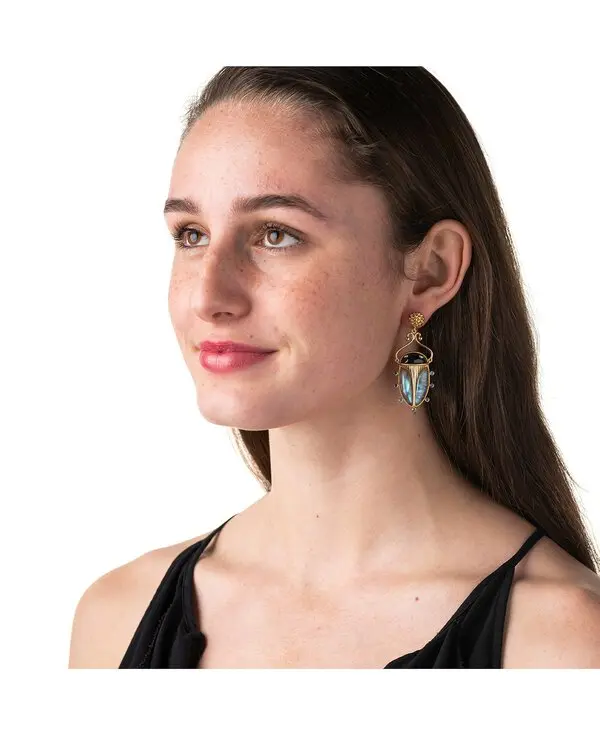 CAPUCINE DE WULF Scarab Berry Drop Earrings
