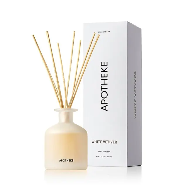 APOTHEKE White Vetiver Reed Diffuser, 6.7 Fl. Oz - Clear