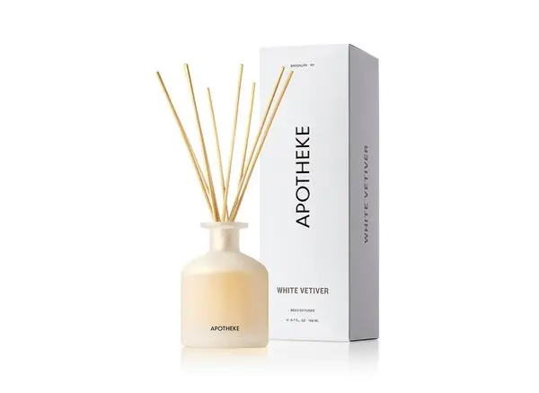 APOTHEKE White Vetiver Reed Diffuser, 6.7 Fl. Oz - Clear
