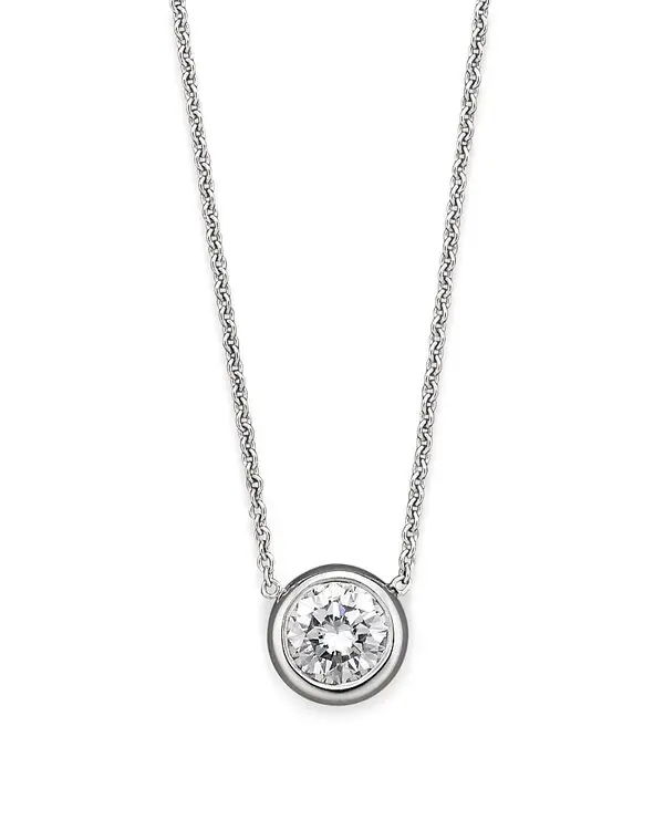 Roberto Coin 18k Gold Diamond Solitaire Pendant Necklace - White