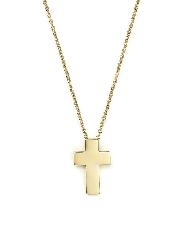 Roberto Coin 18k Yellow Tiny Treasure Cross Pendant Necklace - Gold