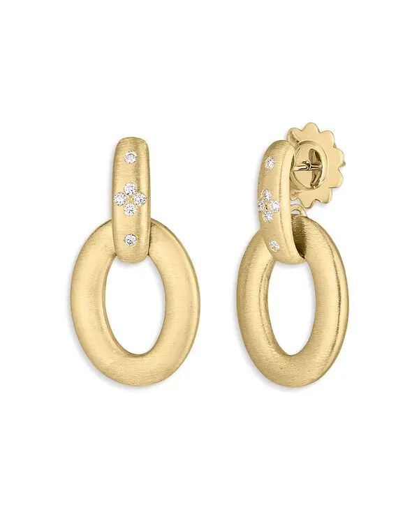 Roberto Coin 18k Yellow Duchessa Diamond Doorknocker Drop Earrings - Gold