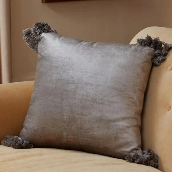 ROSELLI Raj Velvet Decorative Pillow, 20 X 20 - Silver