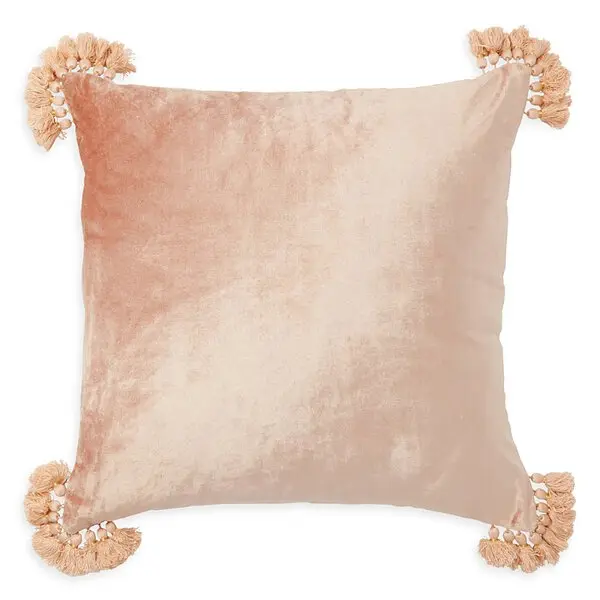 ROSELLI Raj Velvet Decorative Pillow, 20 X 20 - Taupe/ecru