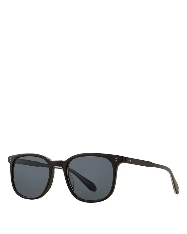 Garrett Leight Bentley Square Sunglasses, 51mm - Matte Black/navy Polar
