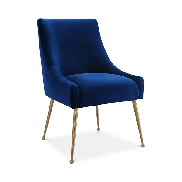 TOV FURNITURE Beatrix Velvet Side Chair - Dark Navy