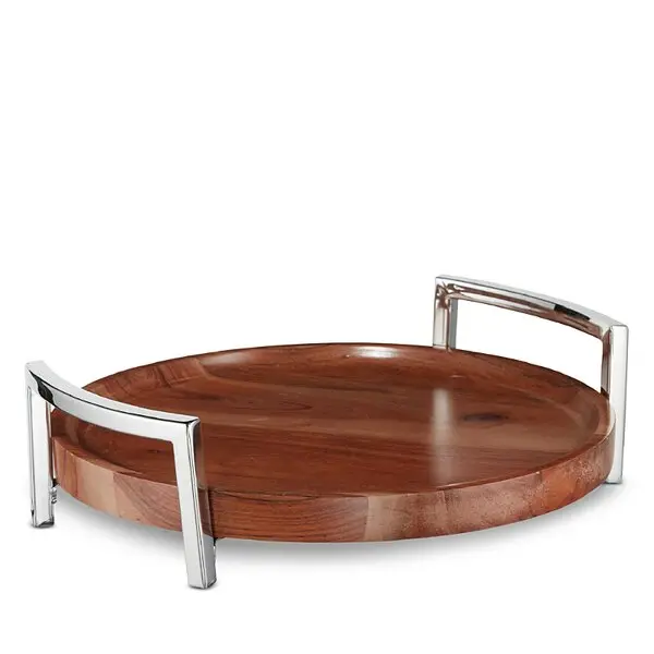 ROSELLI Napa Bar Wooden Serving Tray - Silver