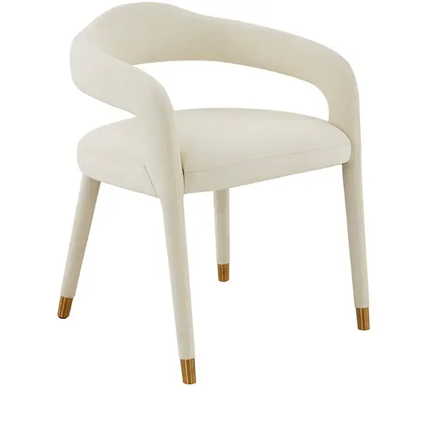 TOV FURNITURE Lucia Velvet Dining Chair - Cream
