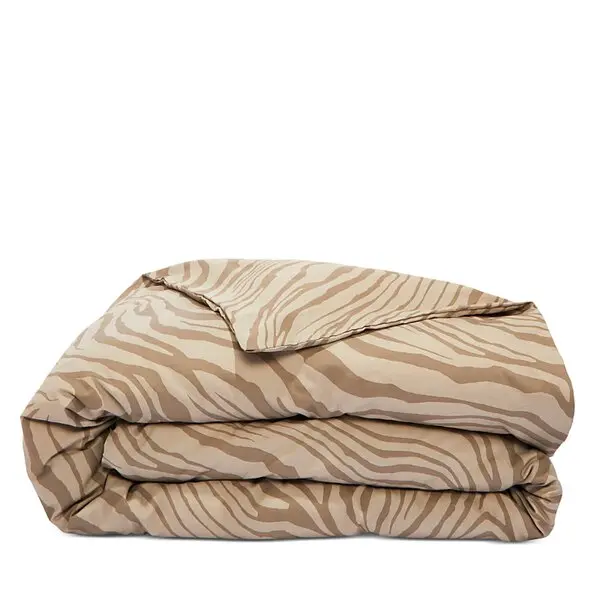 Roberto Cavalli Macro Zebrage Sateen Duvet Cover, Queen - Sabbia