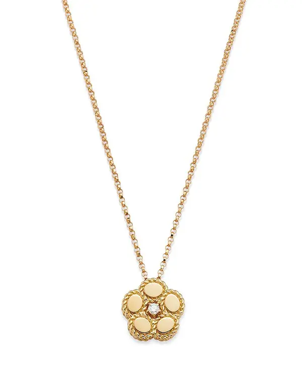 Roberto Coin 18k Yellow Daisy Diamond Flower Pendant Necklace - Gold
