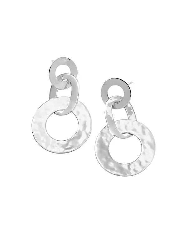 Ippolita Classico Hammered Disc Drop Earrings - Silver