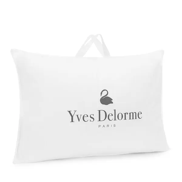 YVES DELORME Down & Feather Medium Pillow, Standard - Blanc/lago