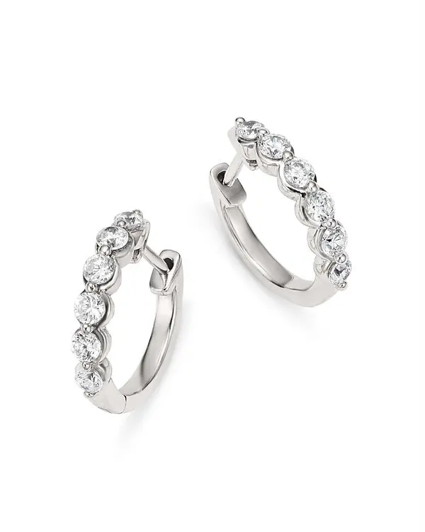 Bloomingdale'S Diamond Huggie Hoop Earrings - White